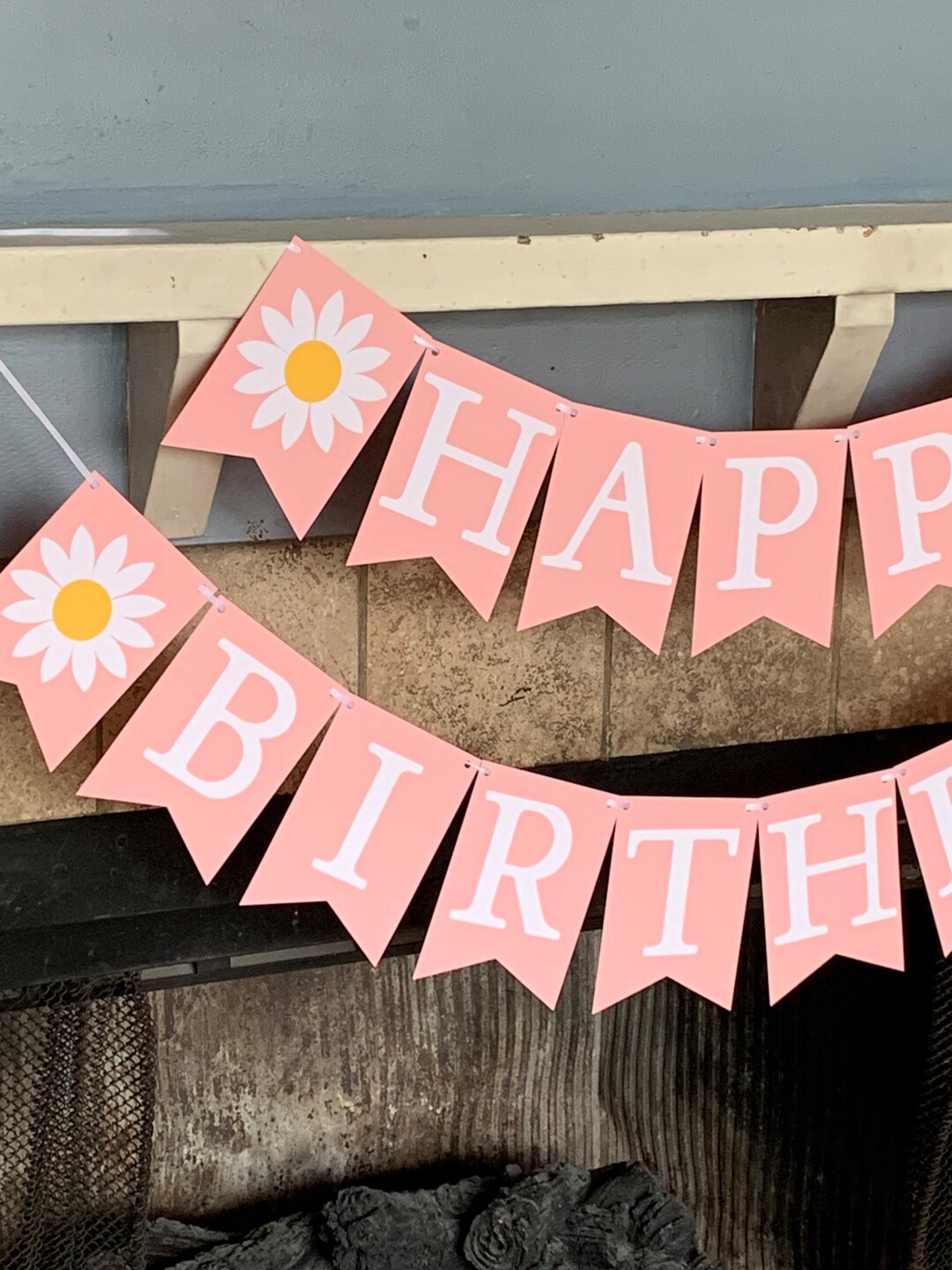 Daisy First Birthday Banner, Daisy Happy Birthday Banner, Daisy Party ...