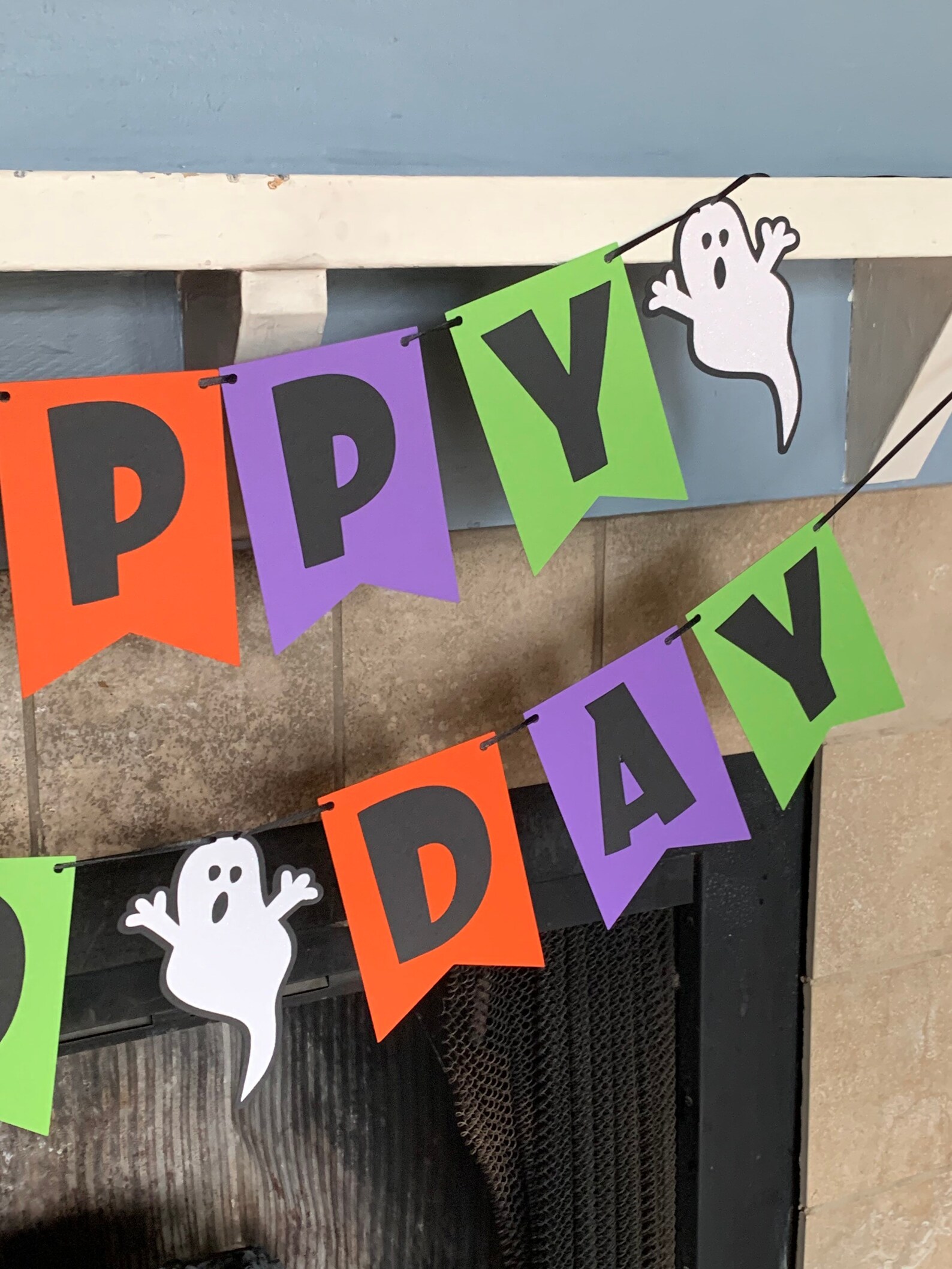 Happy BOO Day Banner Halloween Birthday Banner Spooky One - Etsy
