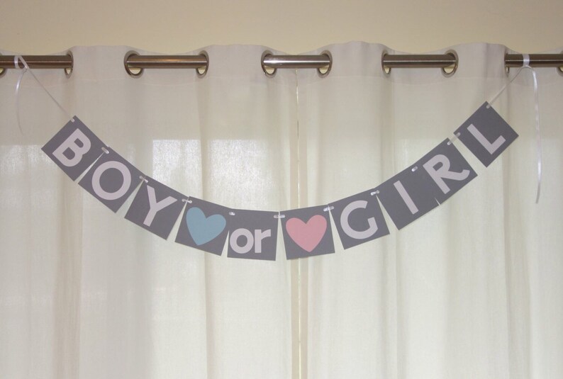 Gender Reveal Triangle Banner Gender Reveal Banner Gender | Etsy