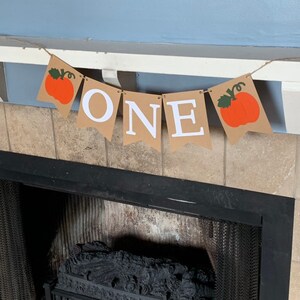Orange Pumpkin Highchair Banner, Rustic Birthday Banner, Rustic Pumpkin ...