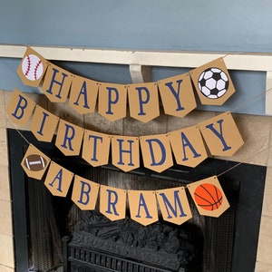 Sports Birthday Banner - Sports Birthday Decorations - Sports 1st ...