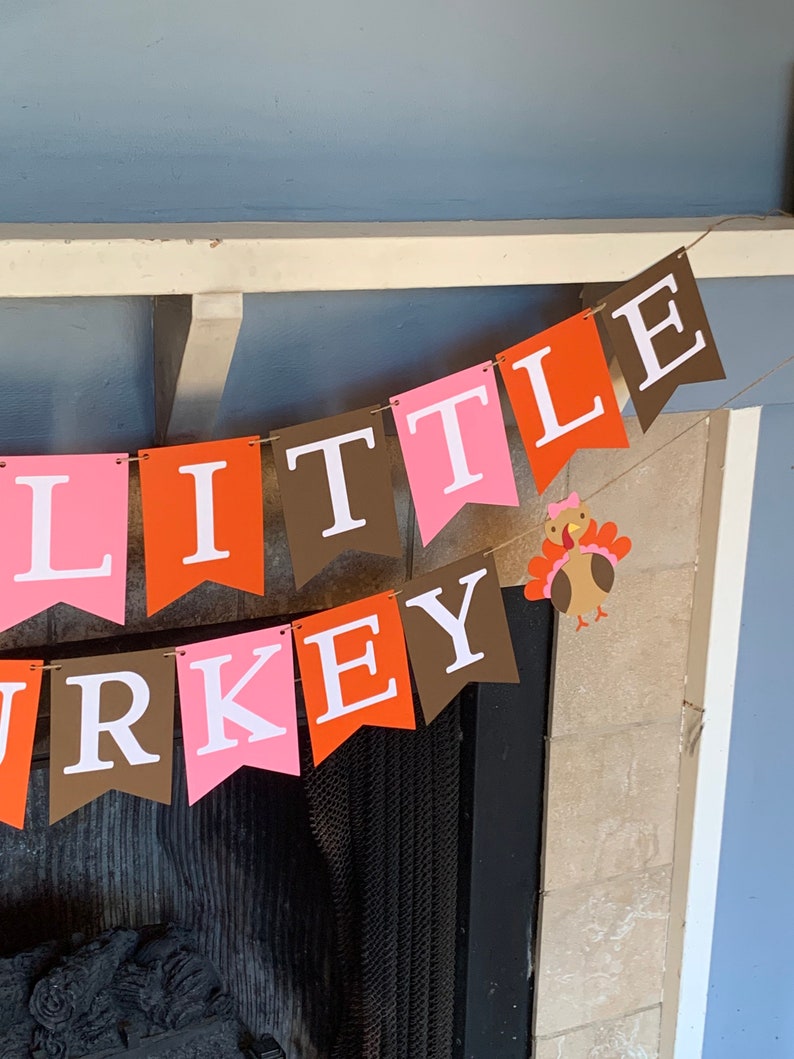 Turkey Birthday Banner Our Little Turkey Birthday Banner - Etsy