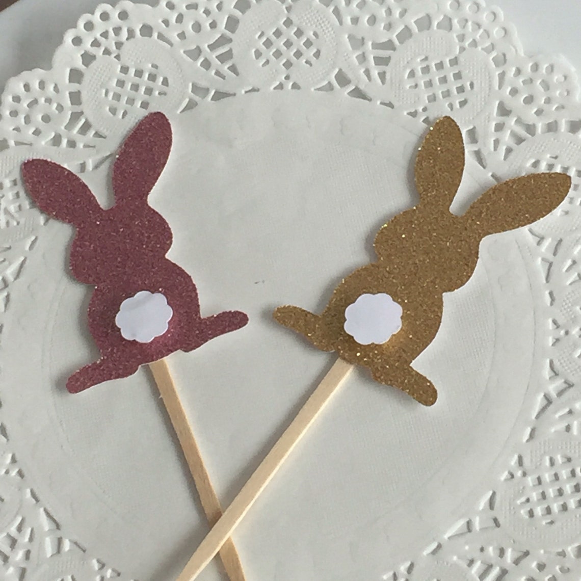 Bunny Cupcake Toppers Easter Decorations Some Bunny Party - Etsy