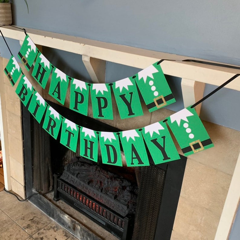 Elf Birthday Banner Elf Birthday Party Decor Christmas - Etsy