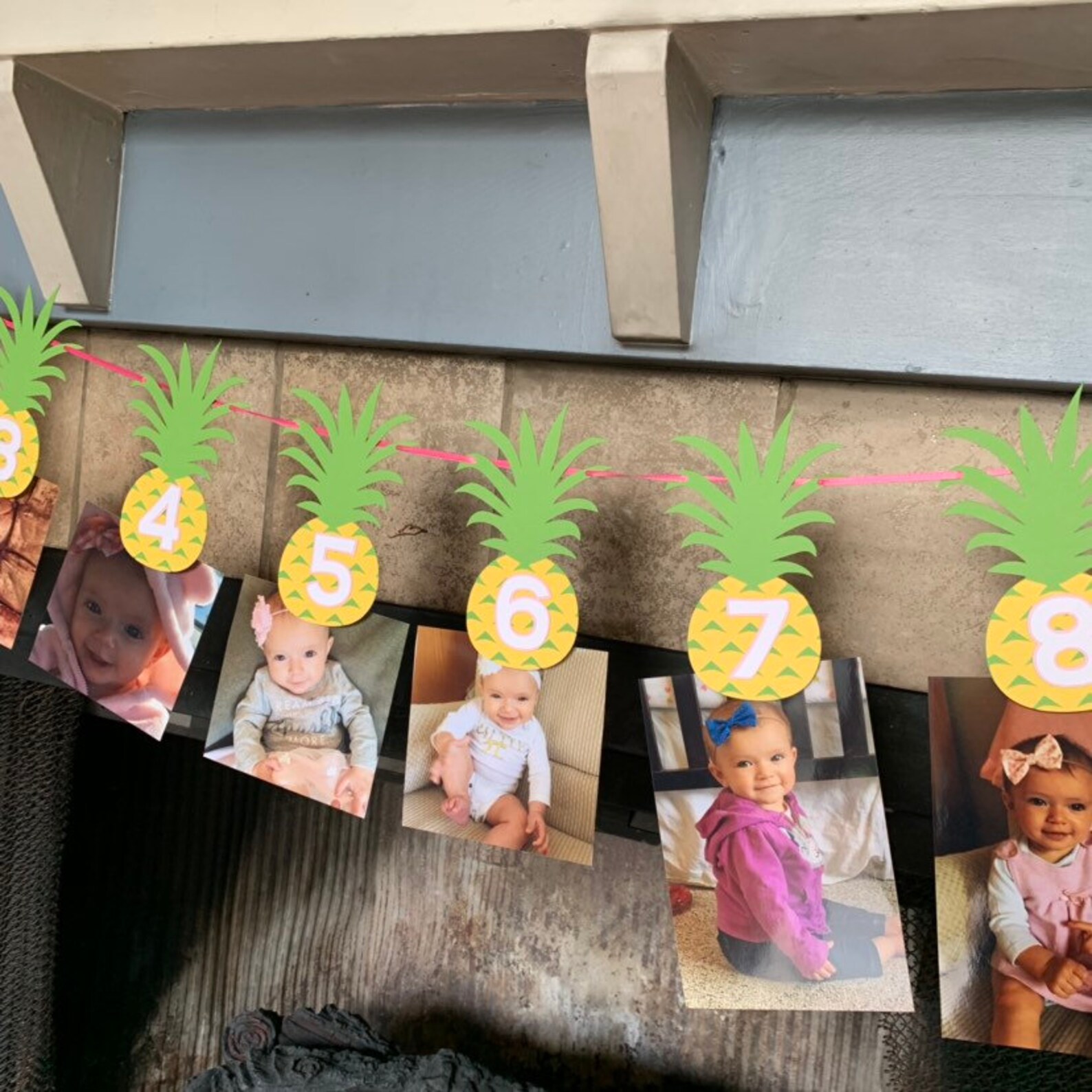 Pineapple Photo Banner PINK- Pineapple Birthday Decorations- Pineapple ...