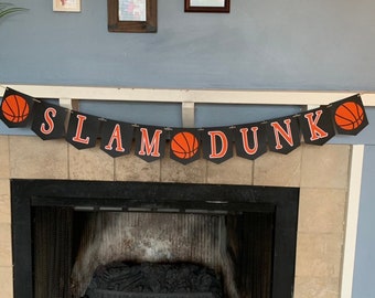 Basketball SLAM DUNK Party Banner, March Madness Party Banner, Penant ...