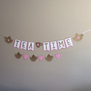 Tea Party Birthday Banner - Princess Tea Party - Tea for Two Banner ...