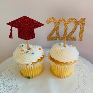 2023 Graduation Cap Cupcake Toppers, 2023 Cupcake Toppers, Graduation ...