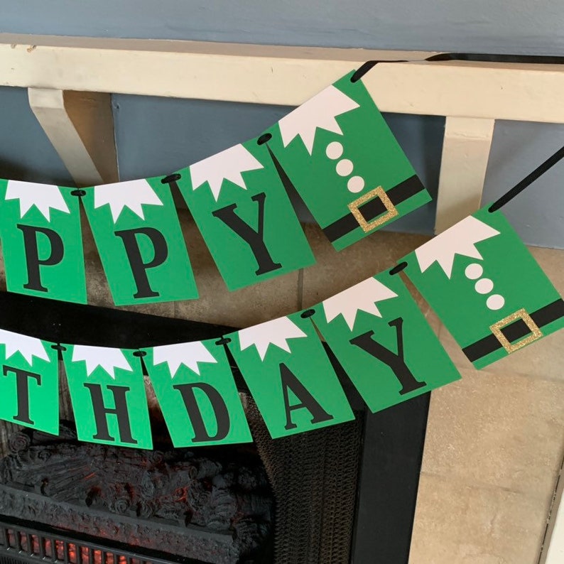 Elf Birthday Banner Elf Birthday Party Decor Christmas - Etsy