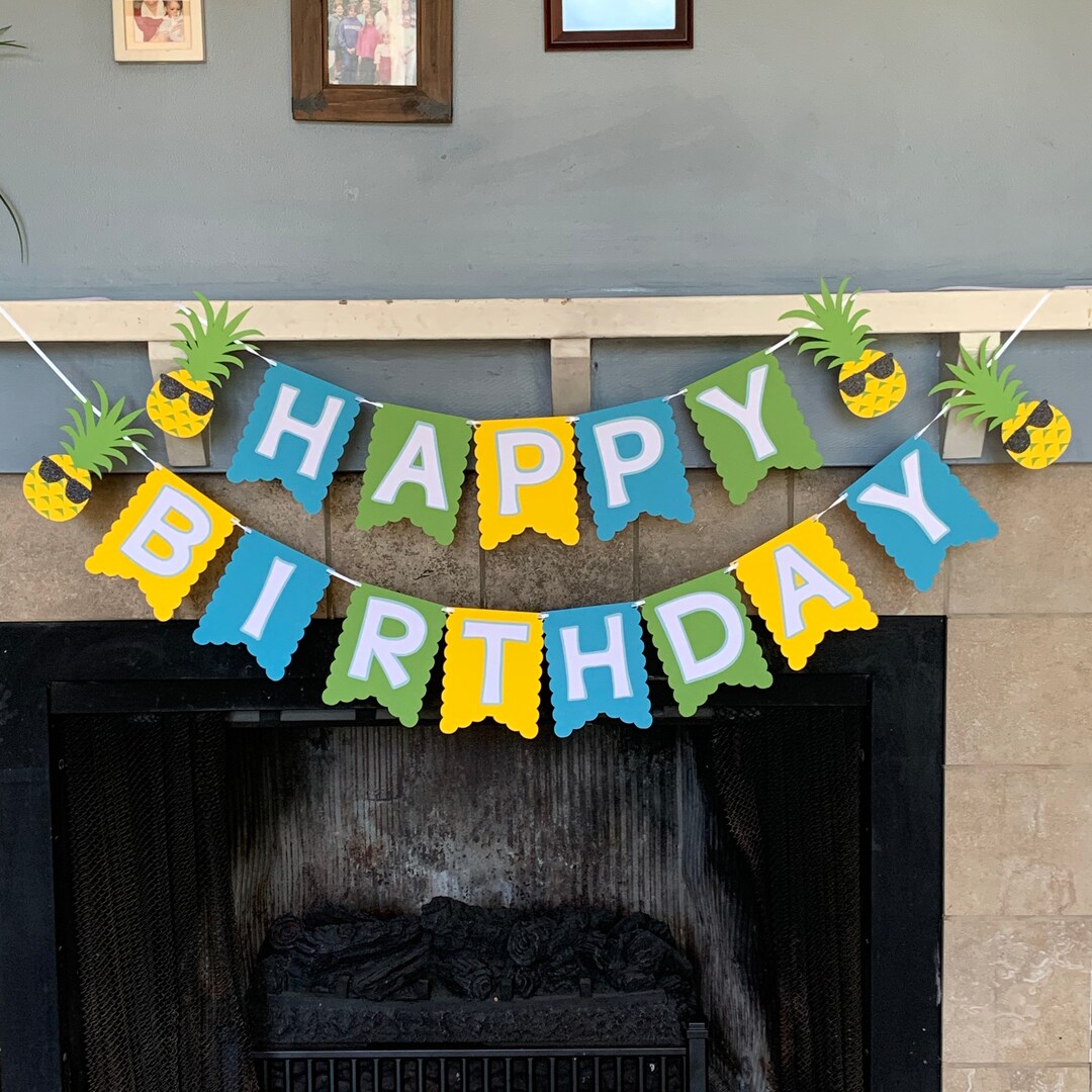 Pineapple Banner - Pineapple Birthday Decorations - Pineapple First ...