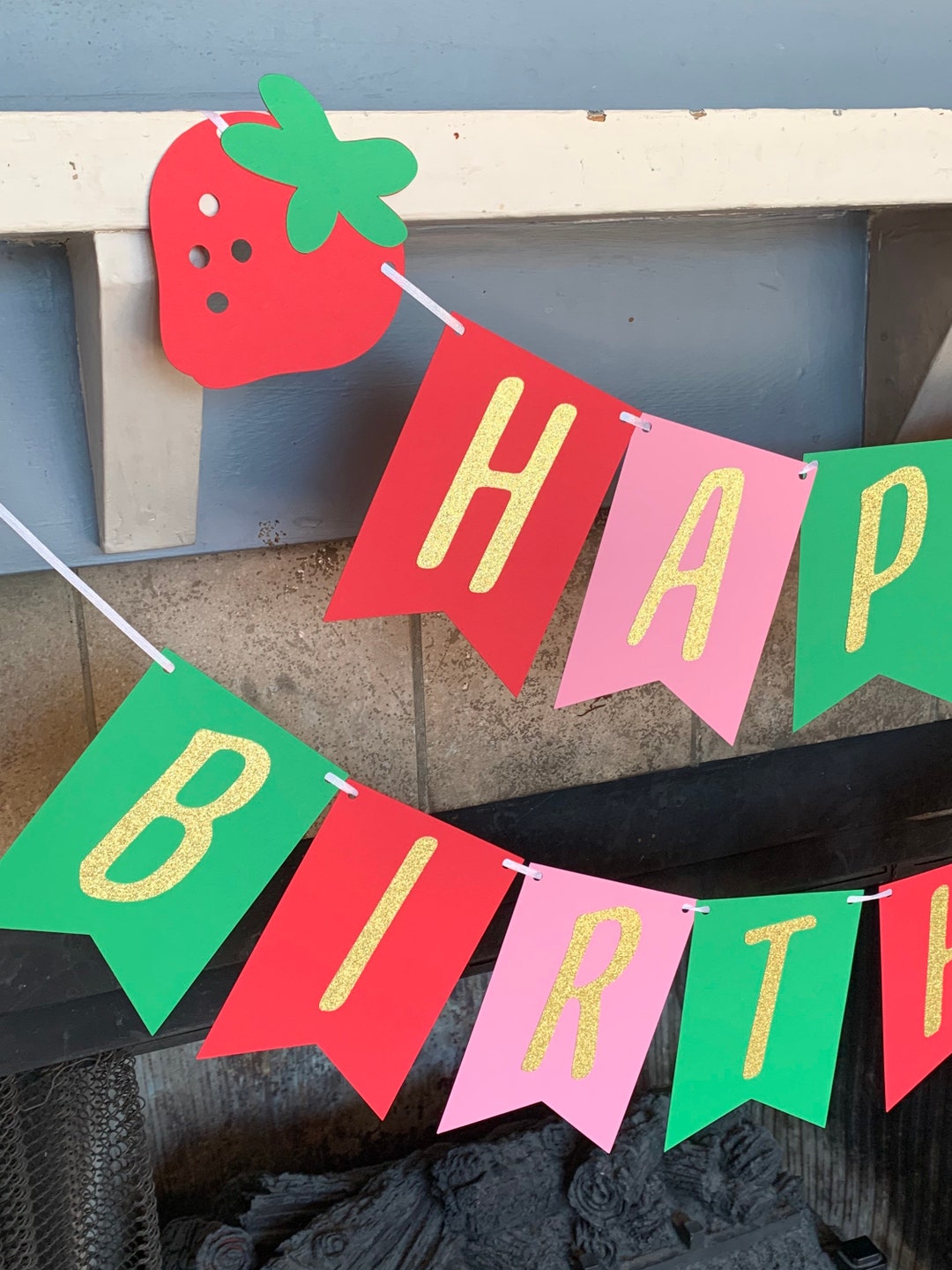 Strawberry Birthday Banner: Strawberry Party Decorations - Etsy