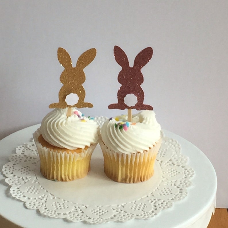 Bunny Cupcake Toppers Easter Decorations Some Bunny Party - Etsy