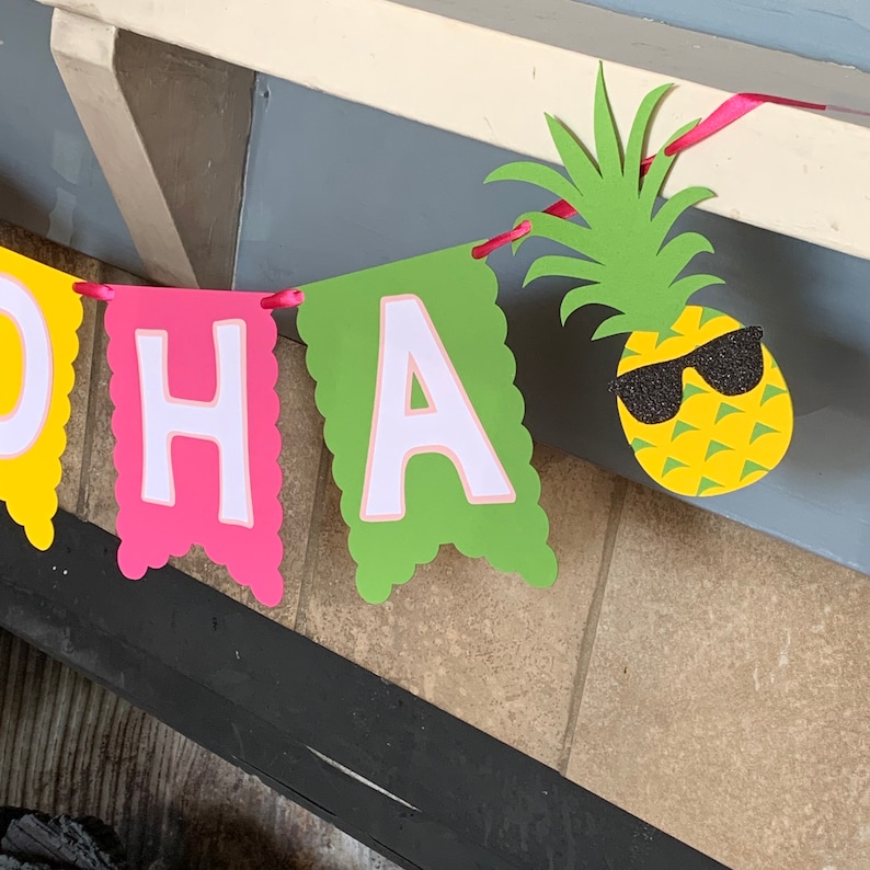 Pineapple Banner - Pineapple Birthday Decorations - Pineapple First ...