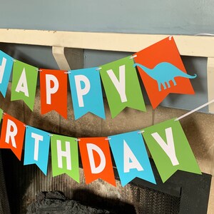 Dinosaur Birthday Banner - Dinosaur Party Decorations - Happy Birthday ...
