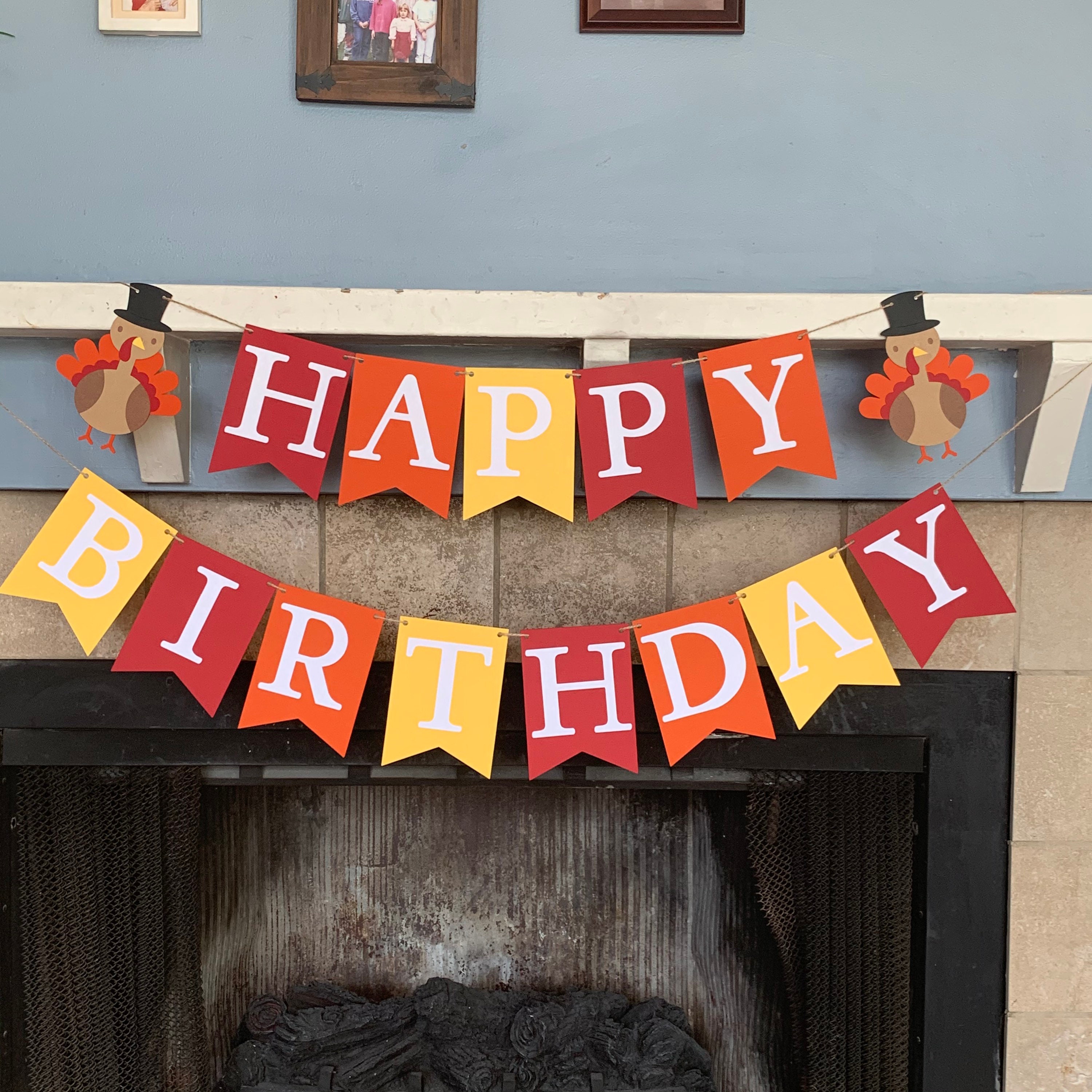 Thanksgiving Birthday Banner - Turkey Birthday Banner - Thanksgiving ...