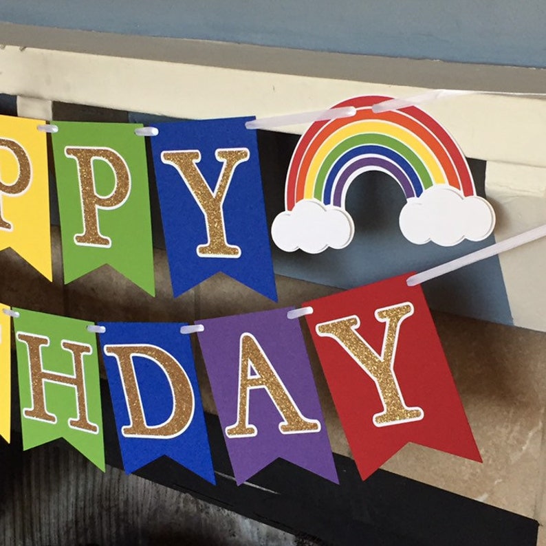 Rainbow Birthday Party Rainbow Banner Rainbow Baby Banner - Etsy