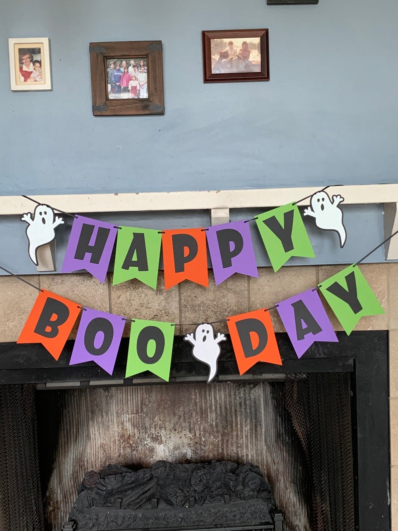 Happy BOO Day Banner Halloween Birthday Banner Spooky One - Etsy