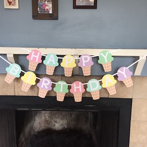 Ice Cream Birthday Banner - Ice Cream Birthday Party - Summer Birthday ...