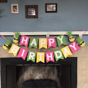 Pineapple Banner - Pineapple Birthday Decorations - Pineapple First ...