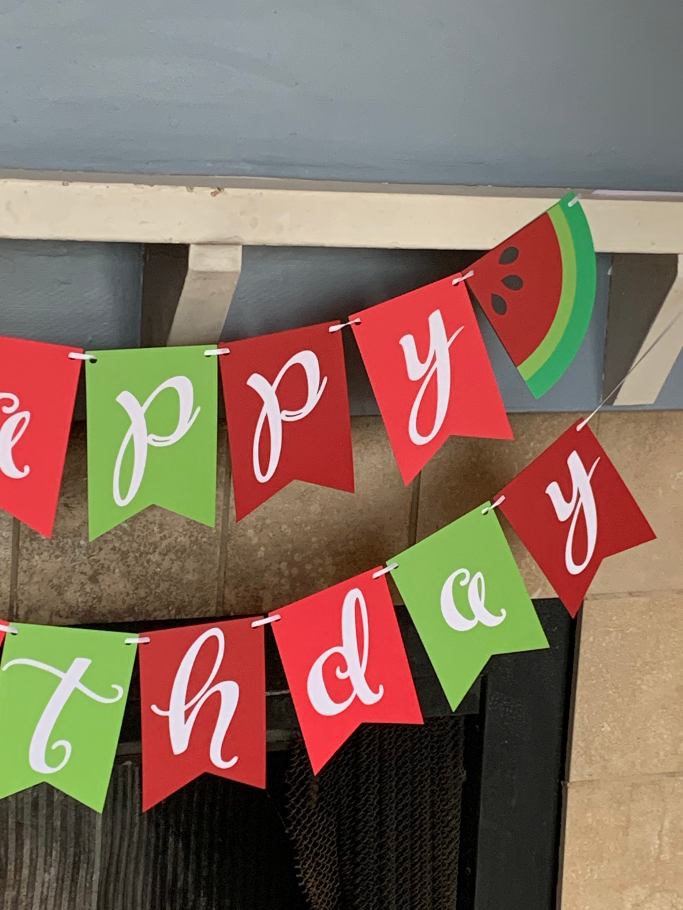 Watermelon Banner- One in a Melon Banner - Watermelon First Birthday ...