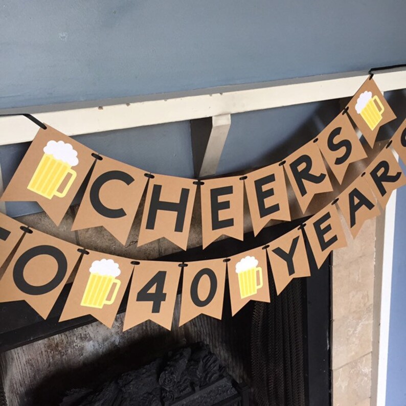 Cheers to 40 Years Banner - Birthday Banner- Birthday Decorations ...