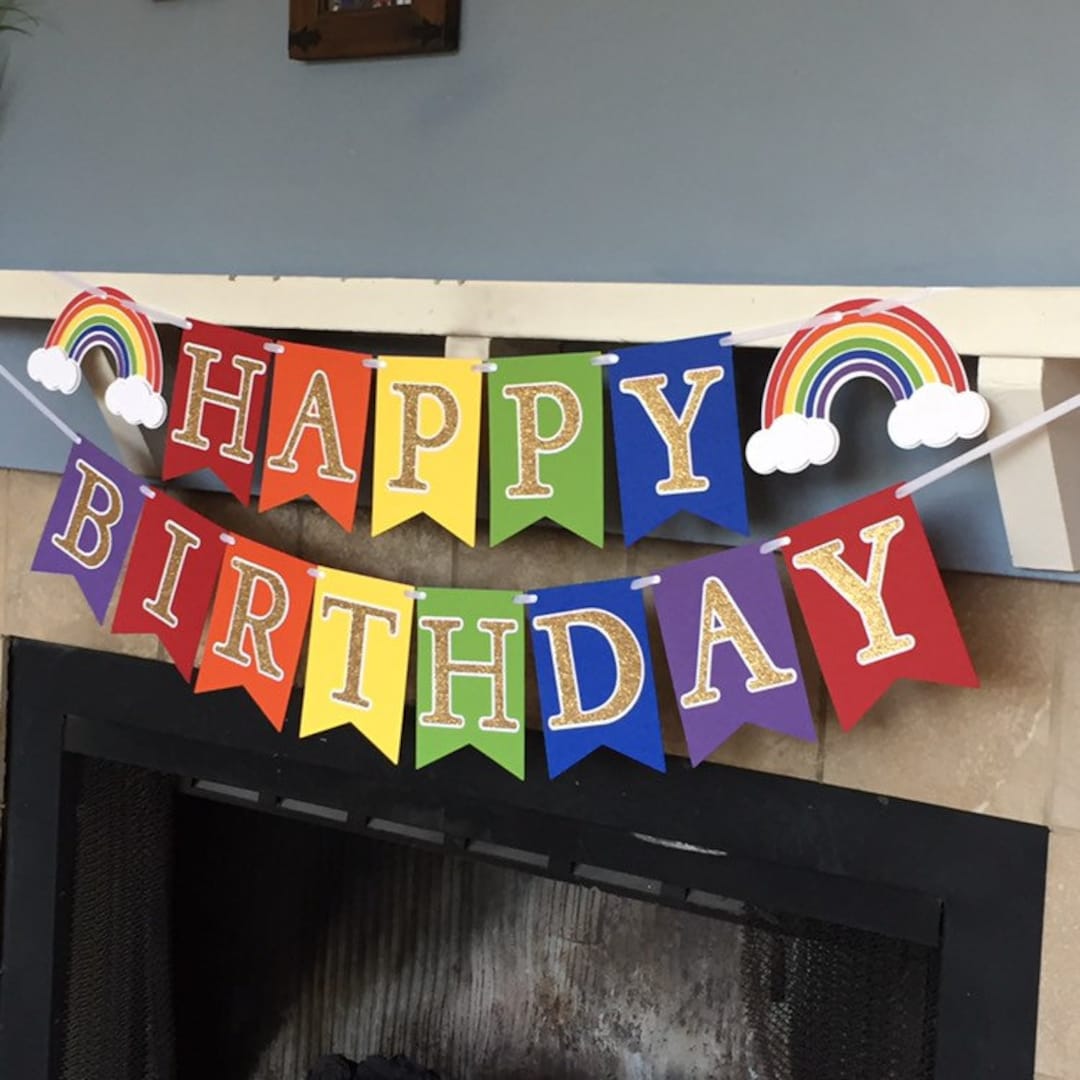 Rainbow Birthday Party - Rainbow Banner - Rainbow Baby Banner - Rainbow ...