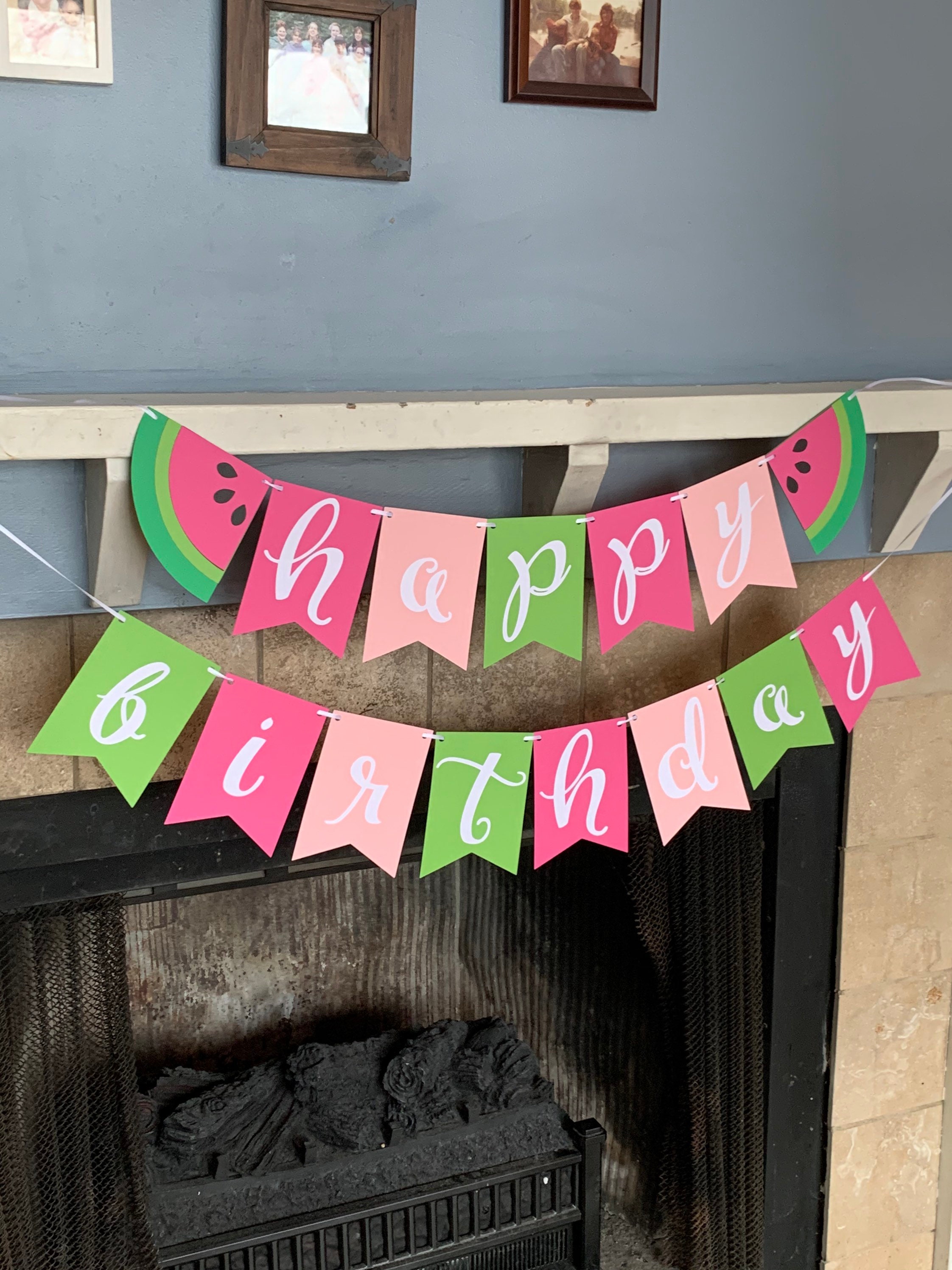 Watermelon Banner One in a Melon Banner watermelon first | Etsy