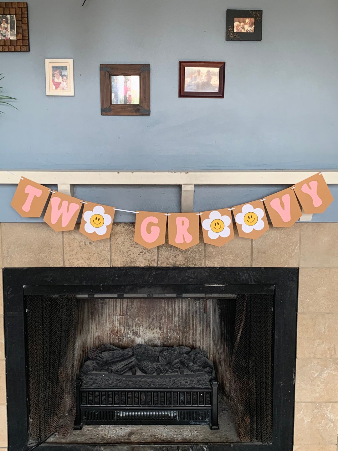 Two Groovy Birthday Banner, Groovy Banner, Groovy One Banner, Hippie ...