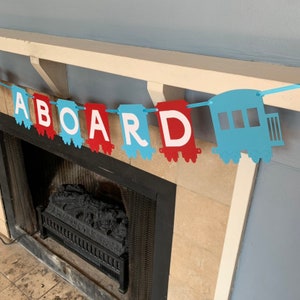 All Aboard Train Banner, Train Birthday Banner, Train Decorations ...