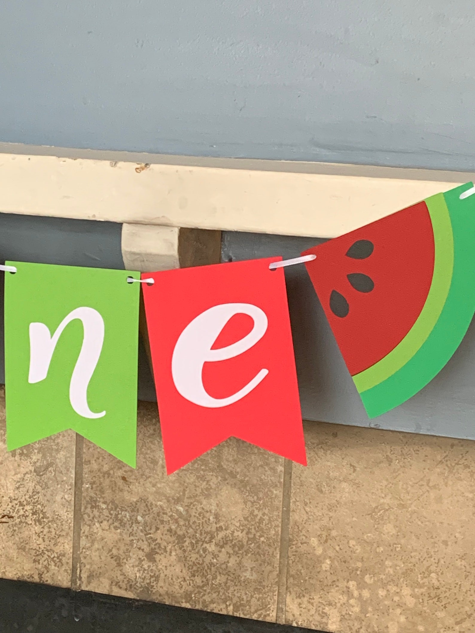 Watermelon Banner- One in a Melon Banner - Watermelon First Birthday ...