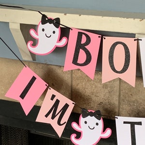 Pink Boo I’m Two Banner - Pink Halloween Decorations Girl - Pink ...