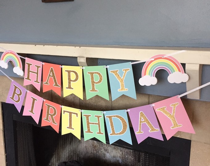 Rainbow Birthday Party Rainbow Banner Rainbow Baby Banner | Etsy