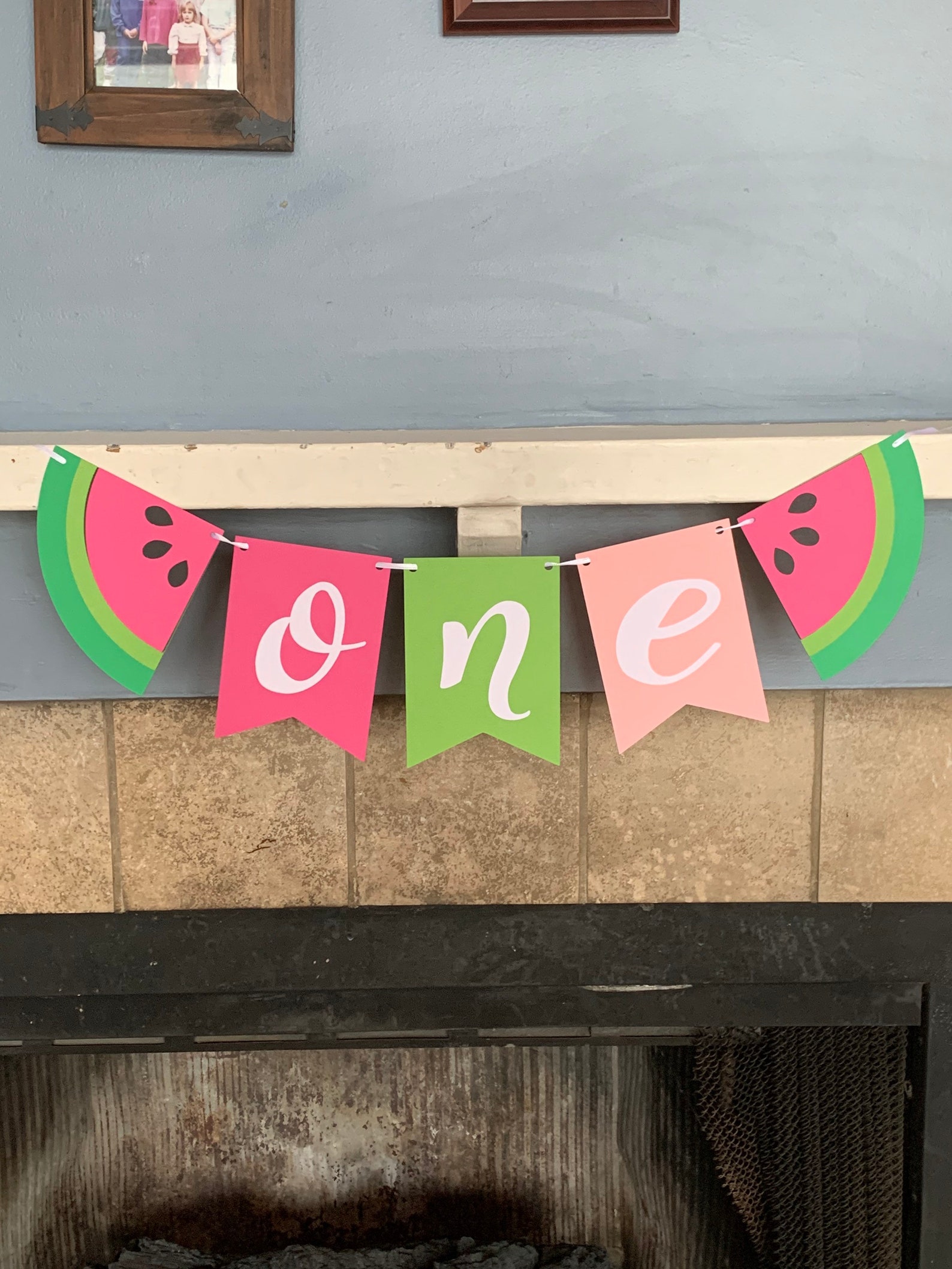 Watermelon Banner One in a Melon Banner watermelon first | Etsy