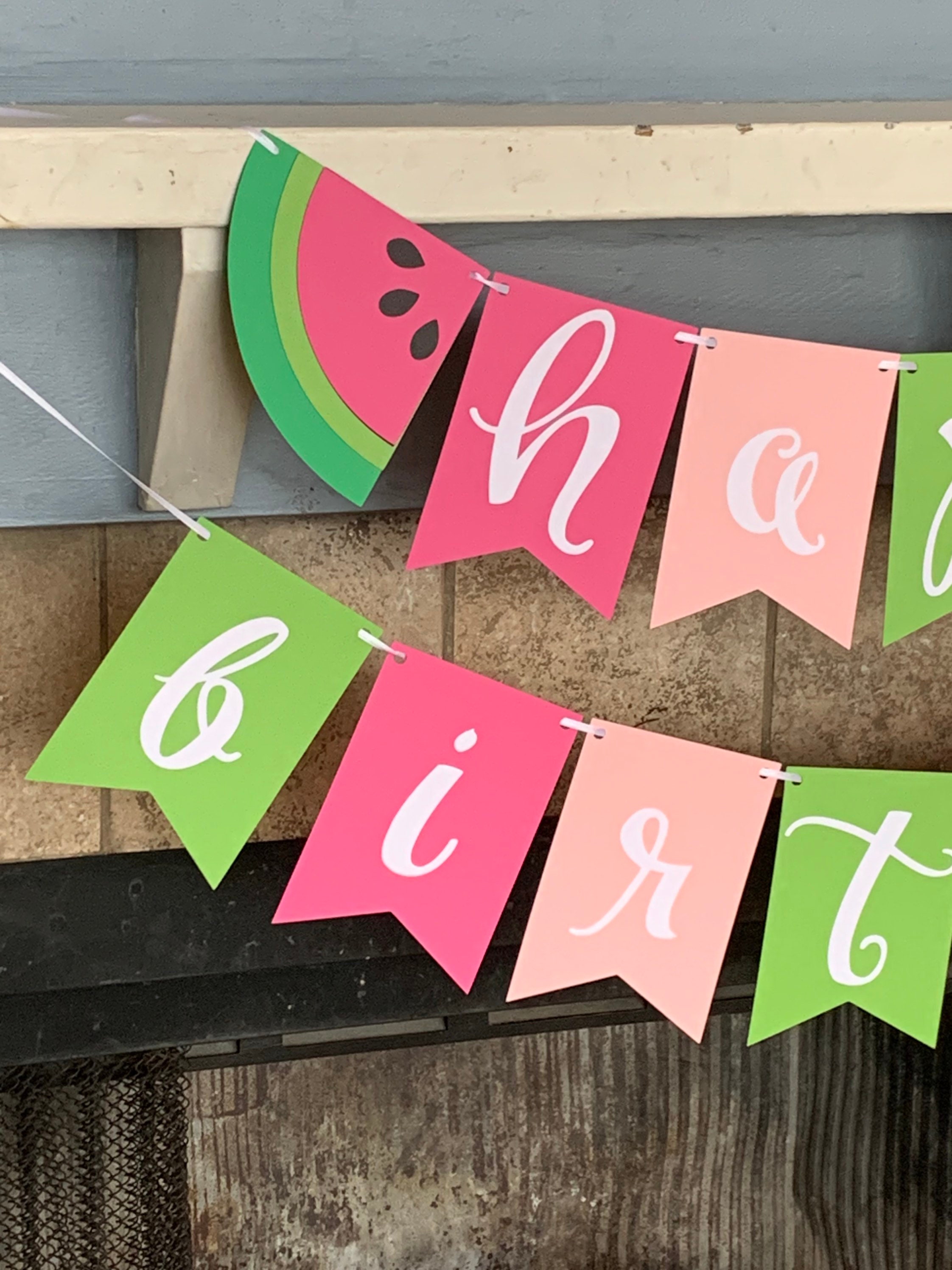 Watermelon Banner One in a Melon Banner watermelon first | Etsy