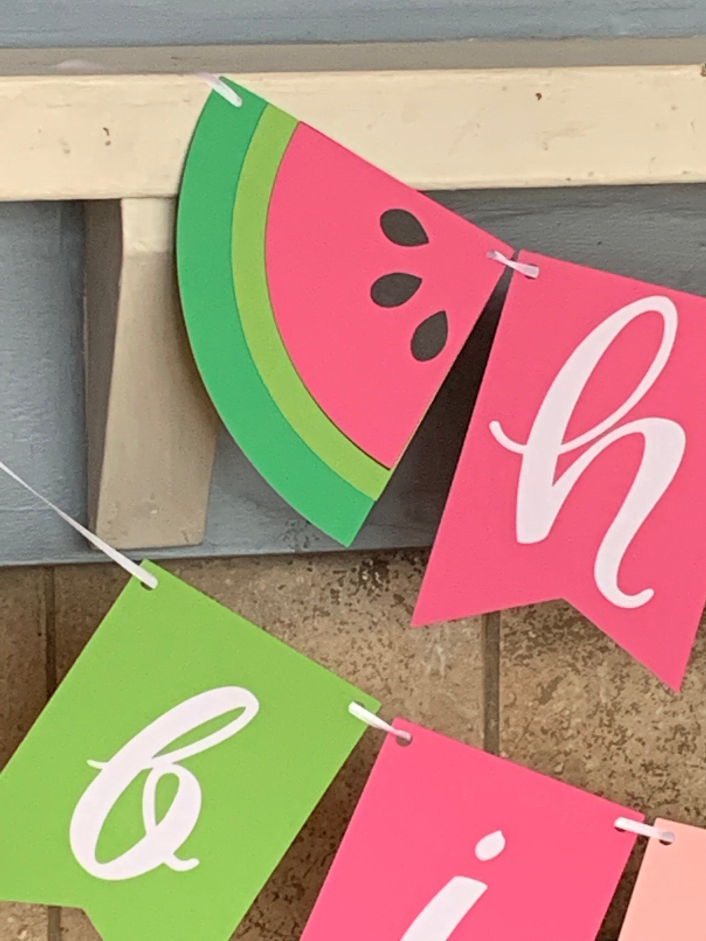 Watermelon Banner One in a Melon Banner watermelon first | Etsy