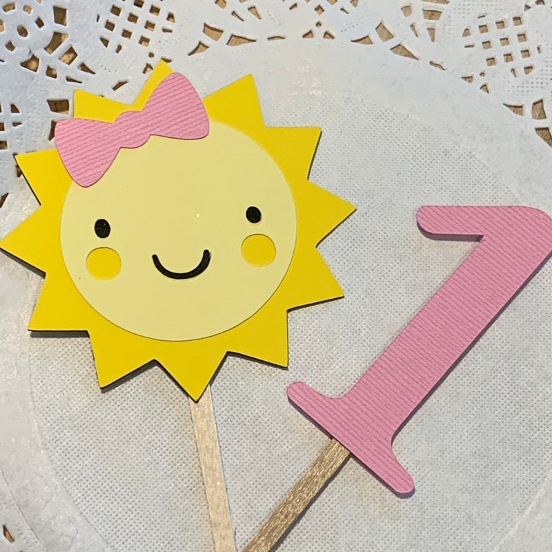 Sunshine Cupcake Topper - Etsy