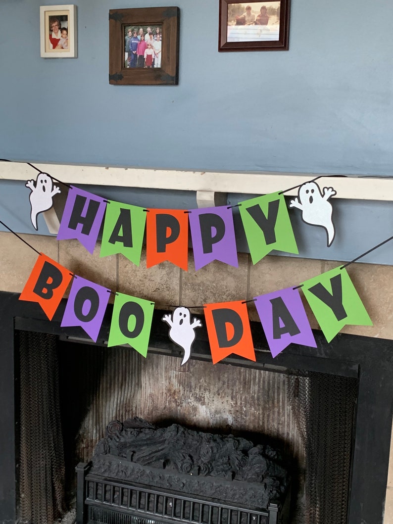 Happy BOO Day Banner Halloween Birthday Banner Spooky One - Etsy