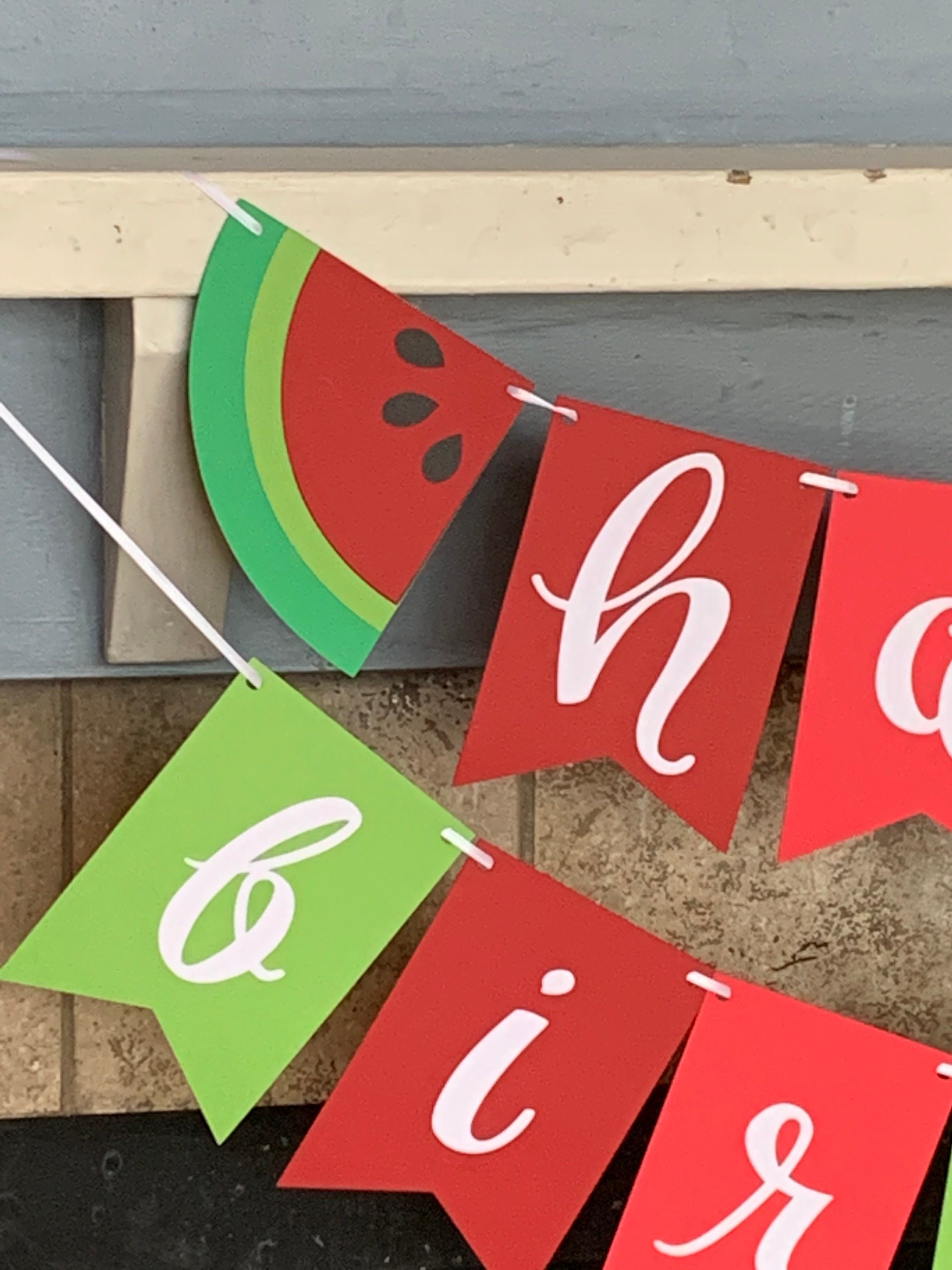 Watermelon Banner- One in a Melon Banner - Watermelon First Birthday ...