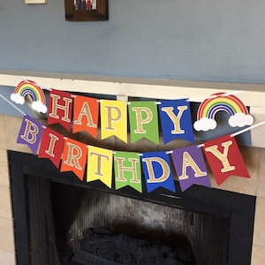 Rainbow Birthday Party - Rainbow Banner - Rainbow Baby Banner - Rainbow ...