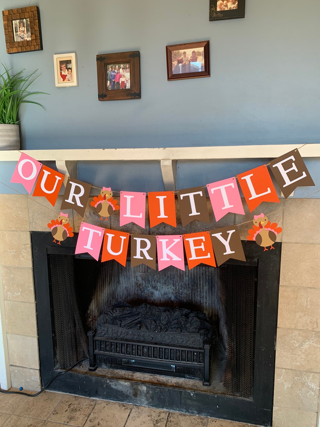 Turkey Birthday Banner - Our Little Turkey Birthday Banner - Turkey ...