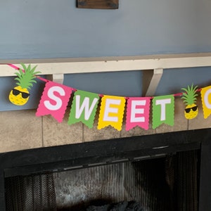 Pineapple Banner - Pineapple Birthday Decorations - Pineapple First ...