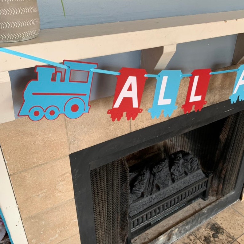 All Aboard Train Banner Train Birthday Banner Train | Etsy