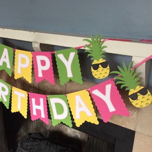 Pineapple Banner - Pineapple Birthday Decorations - Pineapple First ...