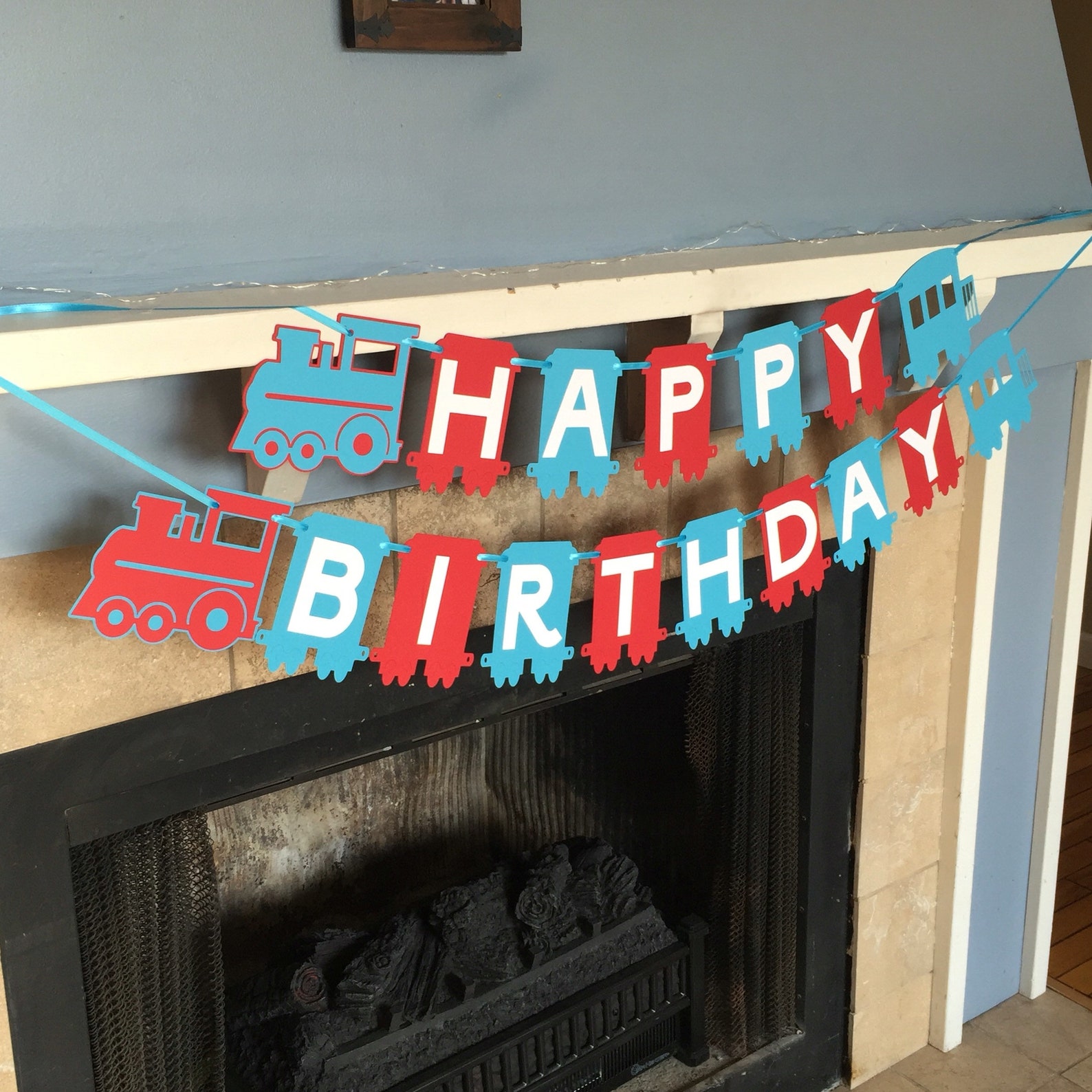 Train Birthday Banner Train Decorations Train Banner | Etsy