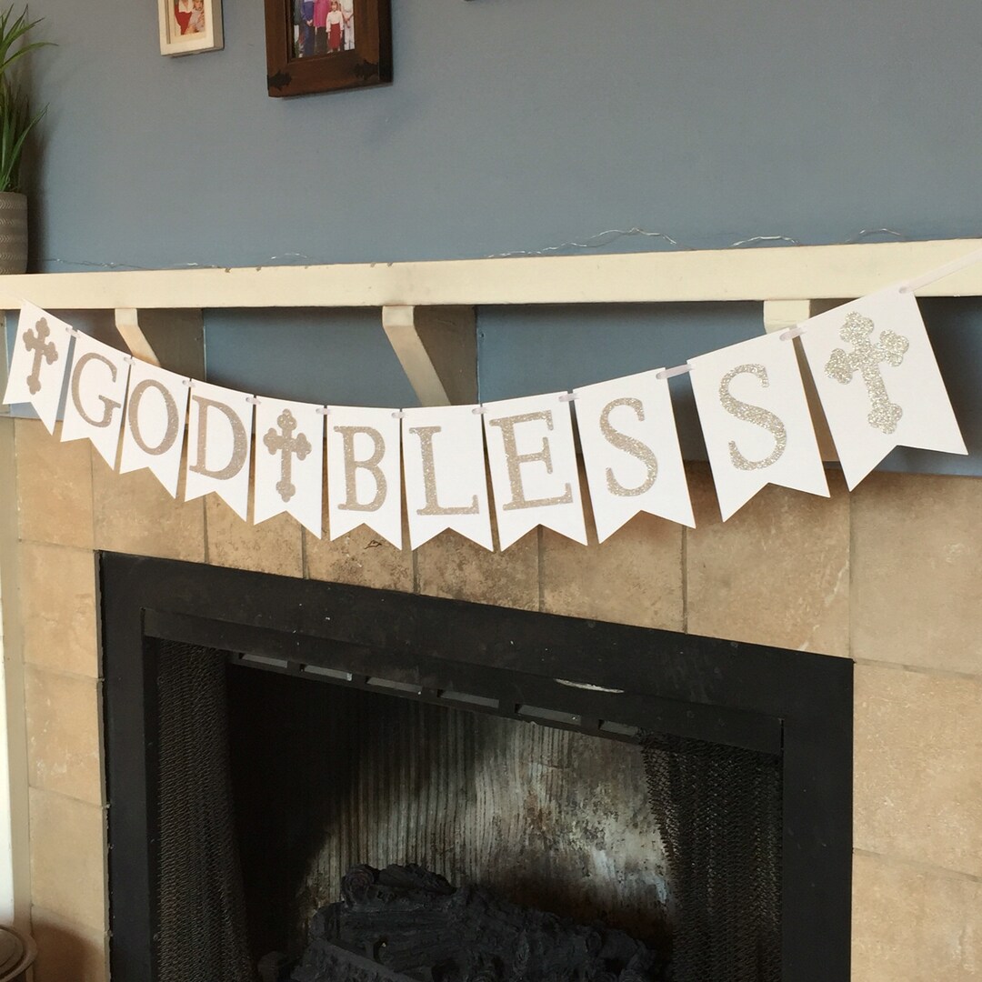 God Bless Banner, God Bless Baptism, God Bless Banner Gold, First ...