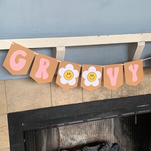 Groovy One Birthday Banner, Groovy Banner, Two Groovy Banner, Hippie ...