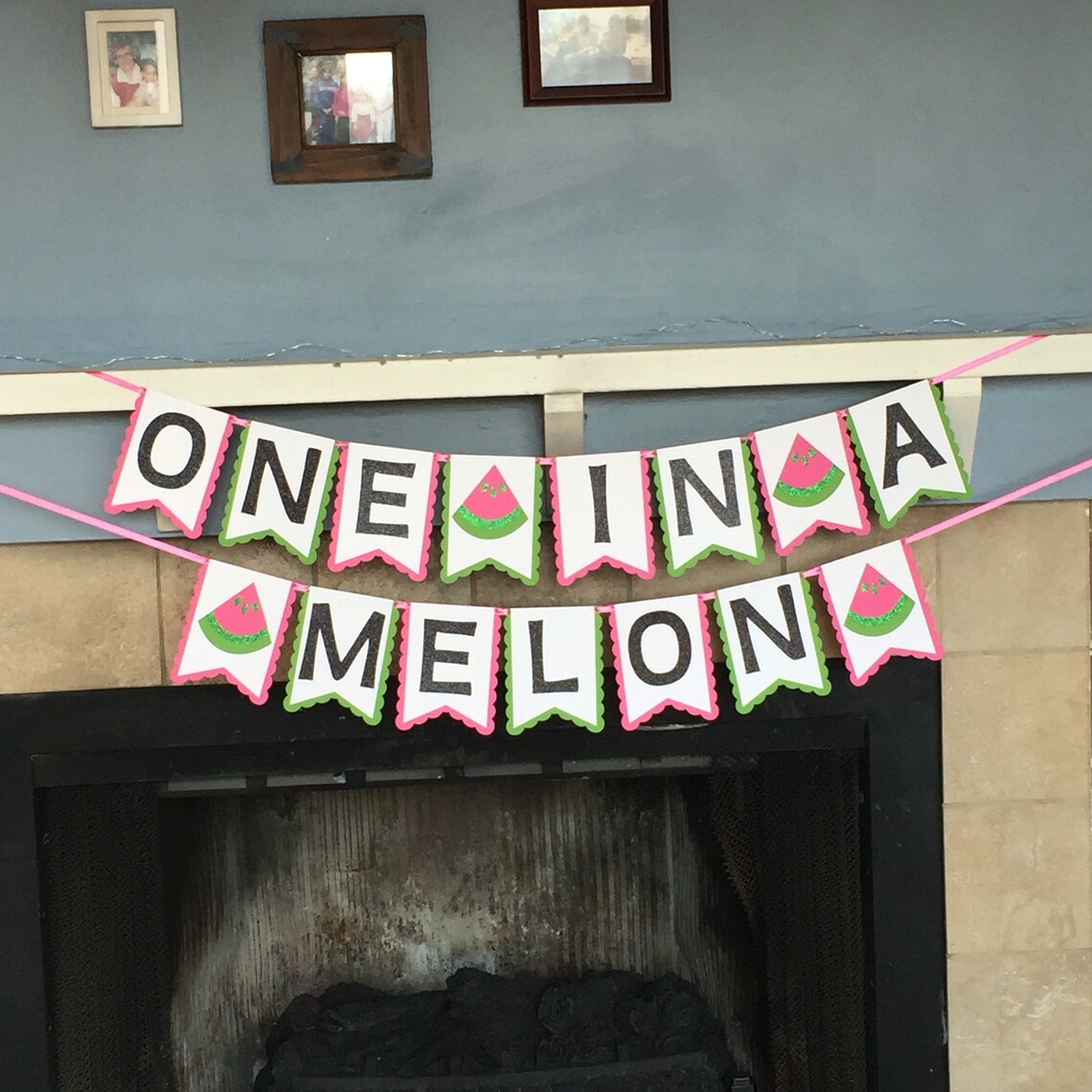 One in a Melon Banner Watermelon Birthday Banner Birthday | Etsy