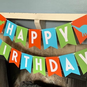 Dinosaur Birthday Banner - Dinosaur Party Decorations - Happy Birthday ...