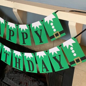 Elf Birthday Banner Elf Birthday Party Decor Christmas Party ...