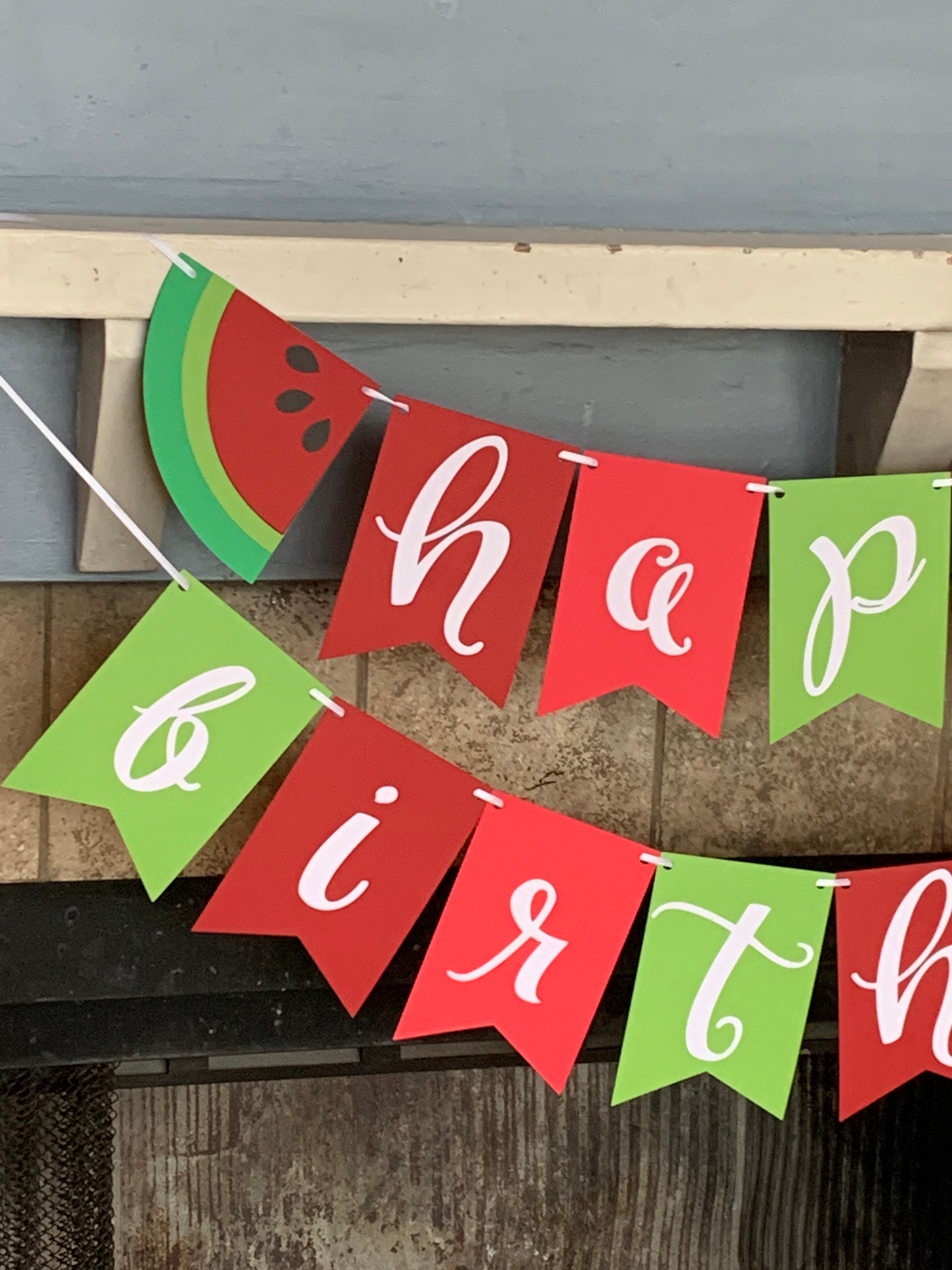 Watermelon Banner- One in a Melon Banner - Watermelon First Birthday ...